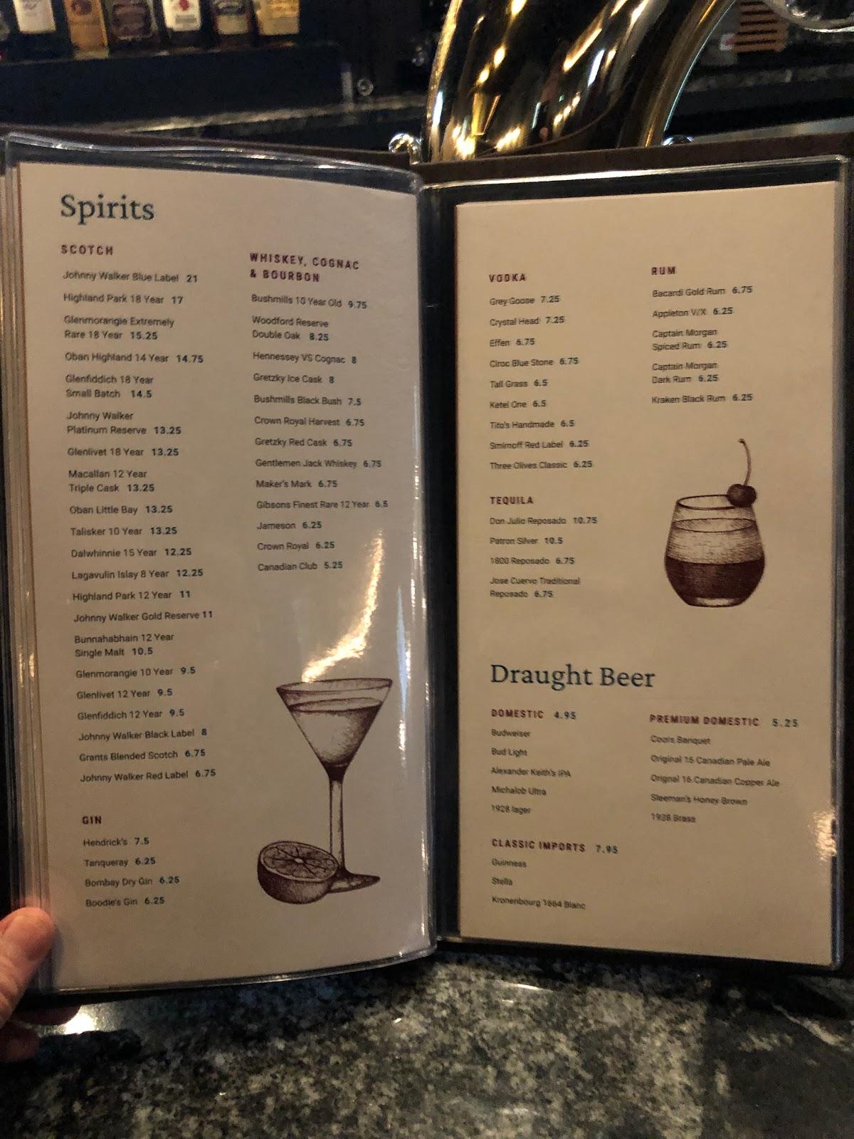 Menu at St. James Hotel (1928 Eatery and Pub), Winnipeg