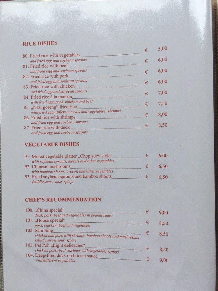 Speisekarte von China Ecke restaurant, Bremen, Kornstraße 134
