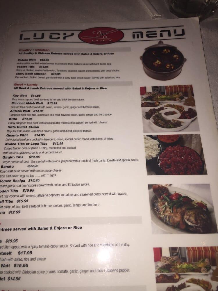 Menu at Lucy restaurant, Houston, Southwest Fwy