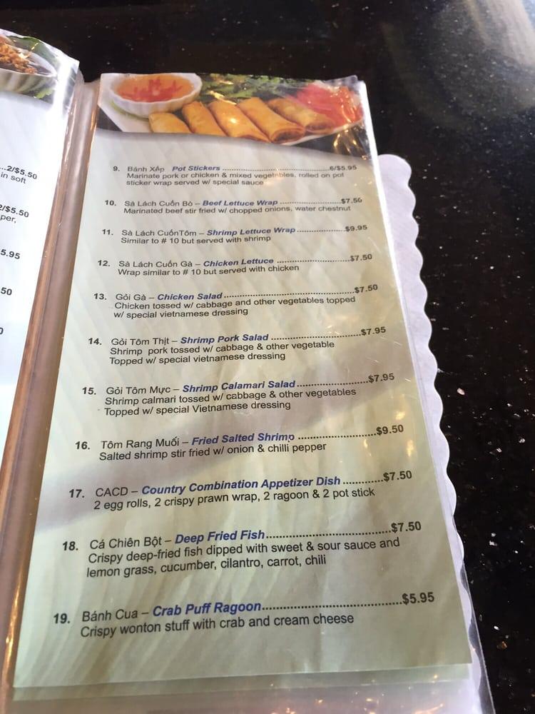Menu at Pho Country restaurant, Carson City