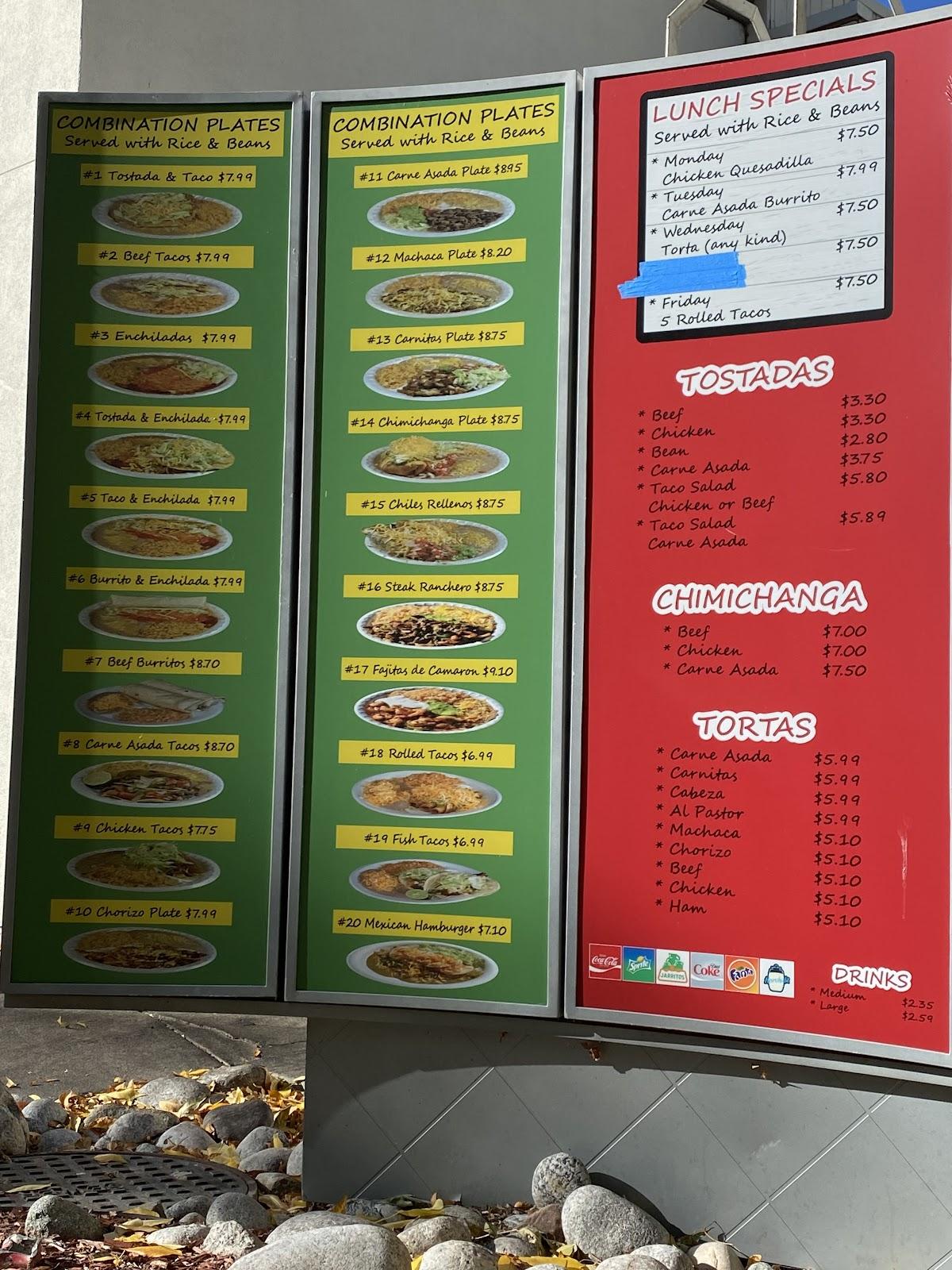 Menu at Raliberto's Mexican Food restaurant, Wheat Ridge, Wadsworth Blvd