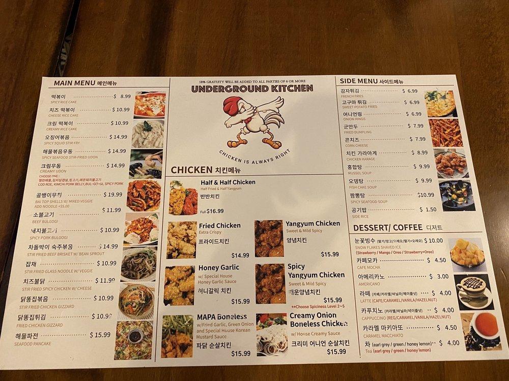 Menu at UnderGround Kitchen pub & bar, Federal Way