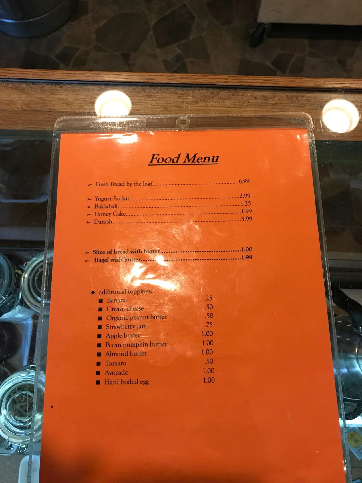 Menu at Exquisite Corpse Coffee House, Port Huron