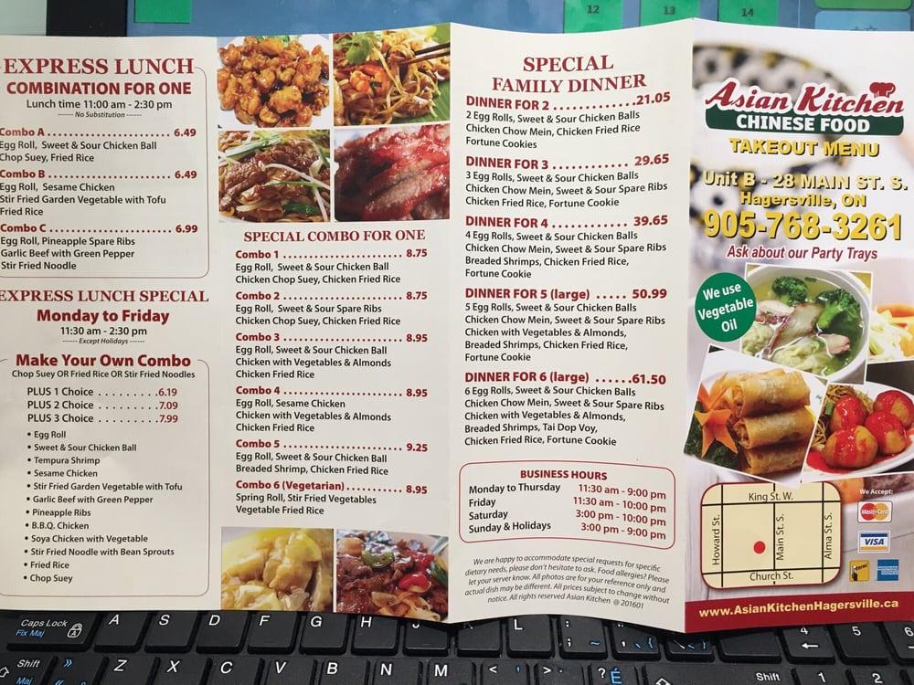 Menu at Asian Kitchen Chinese Food restaurant, Hagersville