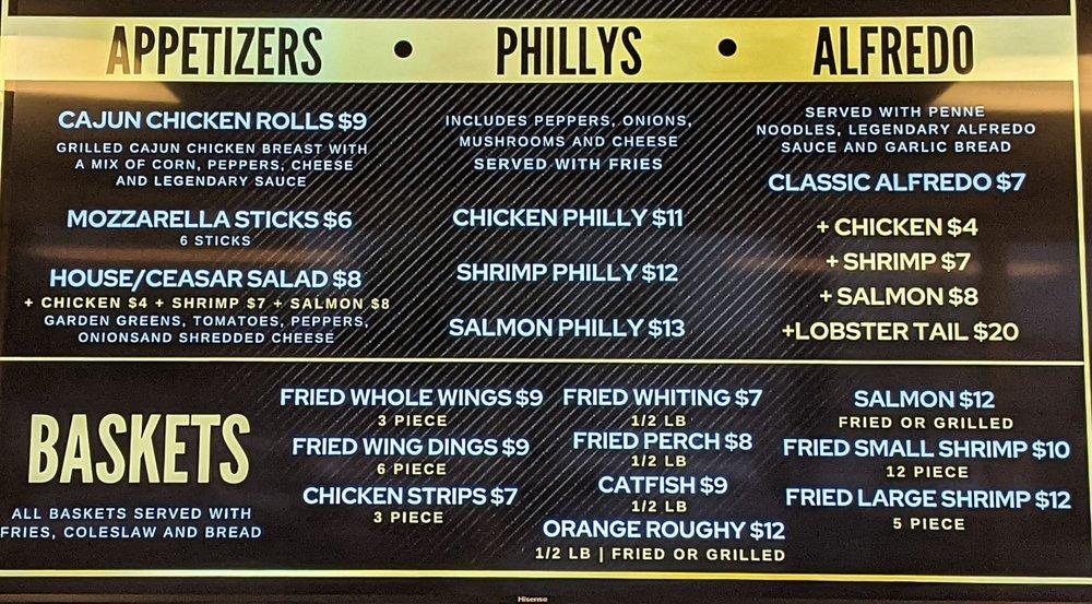 Menu at Legends Seafood n Chicken restaurant, Eastlake