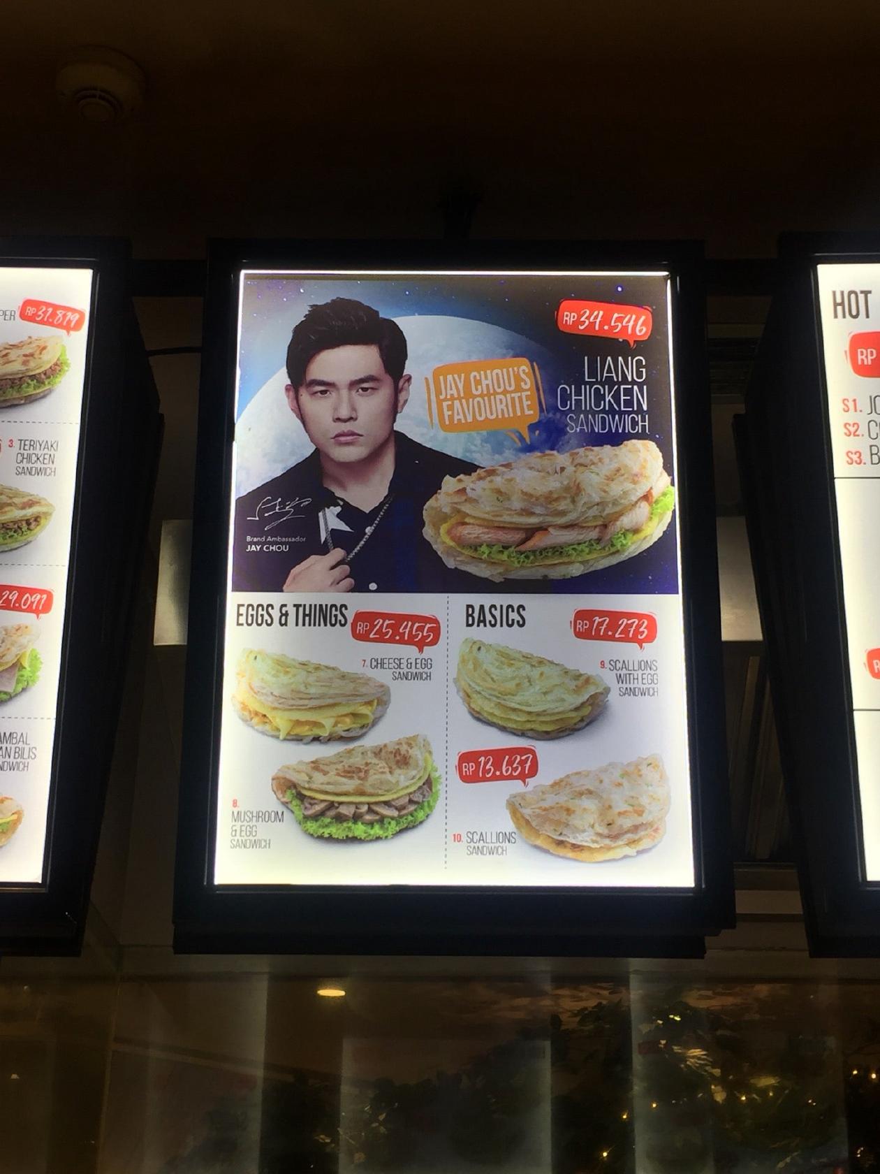 Menu at Liang Sandwich Bar Grand Indonesia, Jakarta, grand