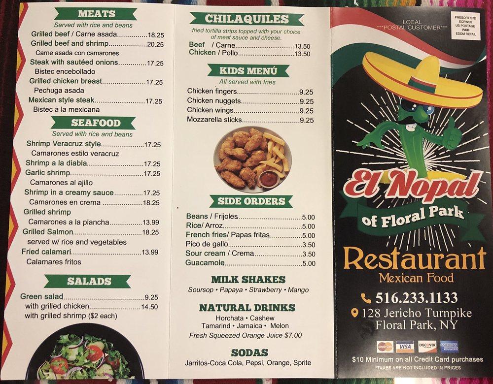 Menu at El Nopal of Floral Park restaurant, Floral Park