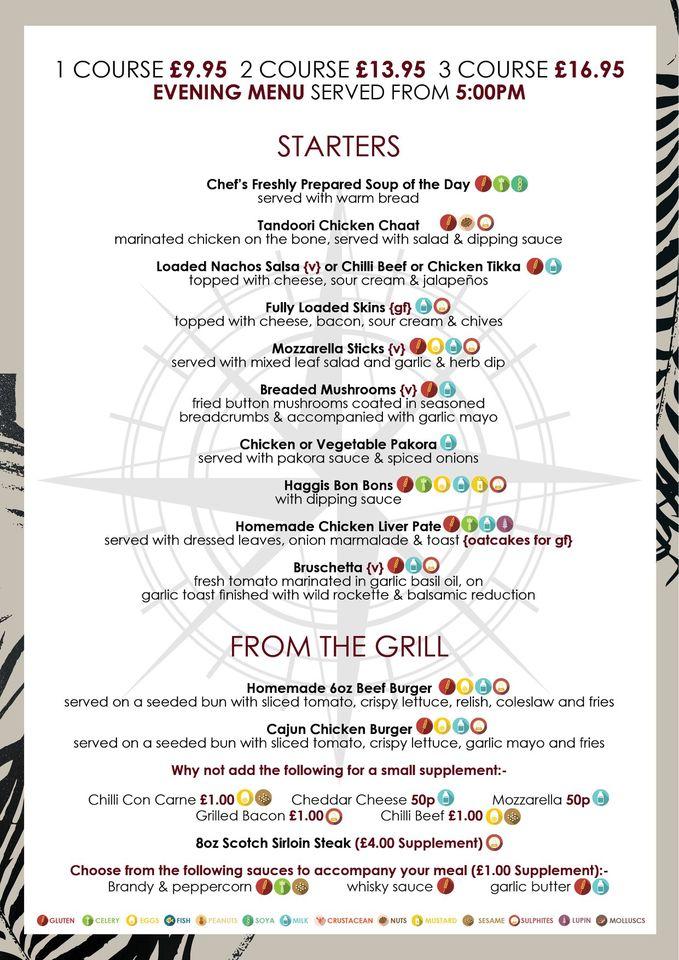 Menu at Hartys at the Fourways restaurant, Airdrie