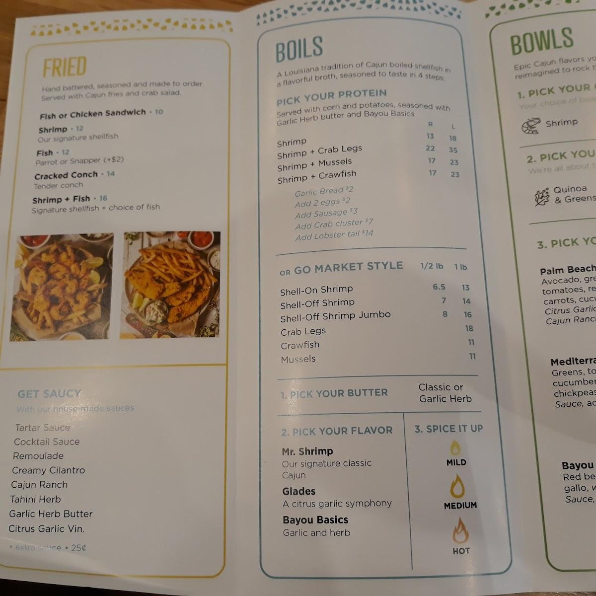Menu at Mr. Shrimp restaurant, Palm Springs