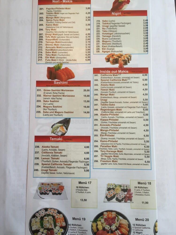 Menu at Asia One Bistro restaurant, Landau