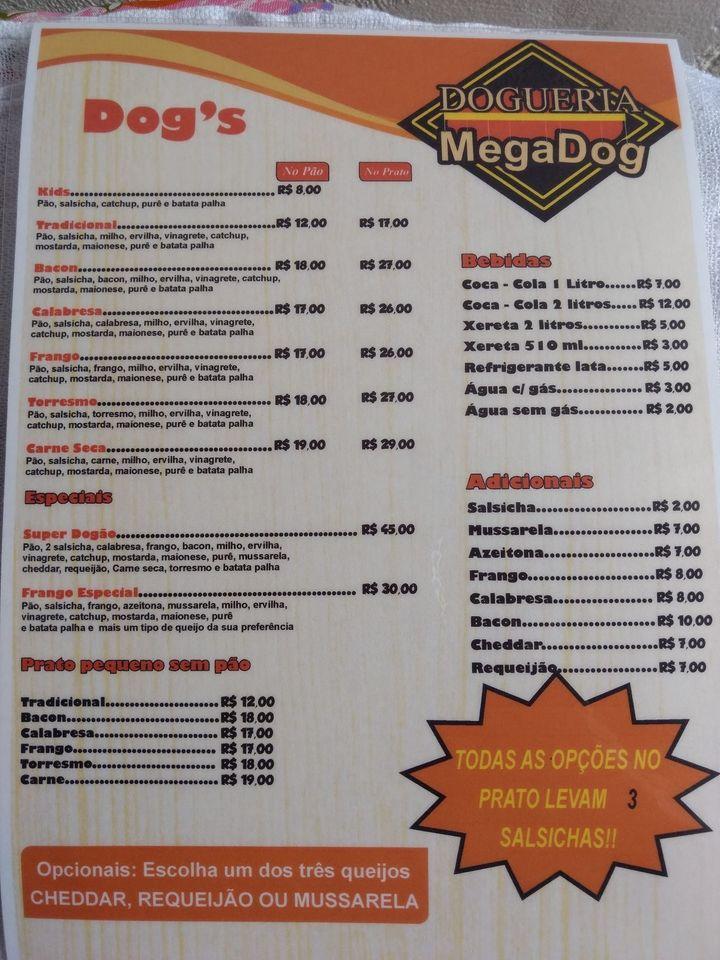 Menu at Dogueria Megadog restaurant, Campinas