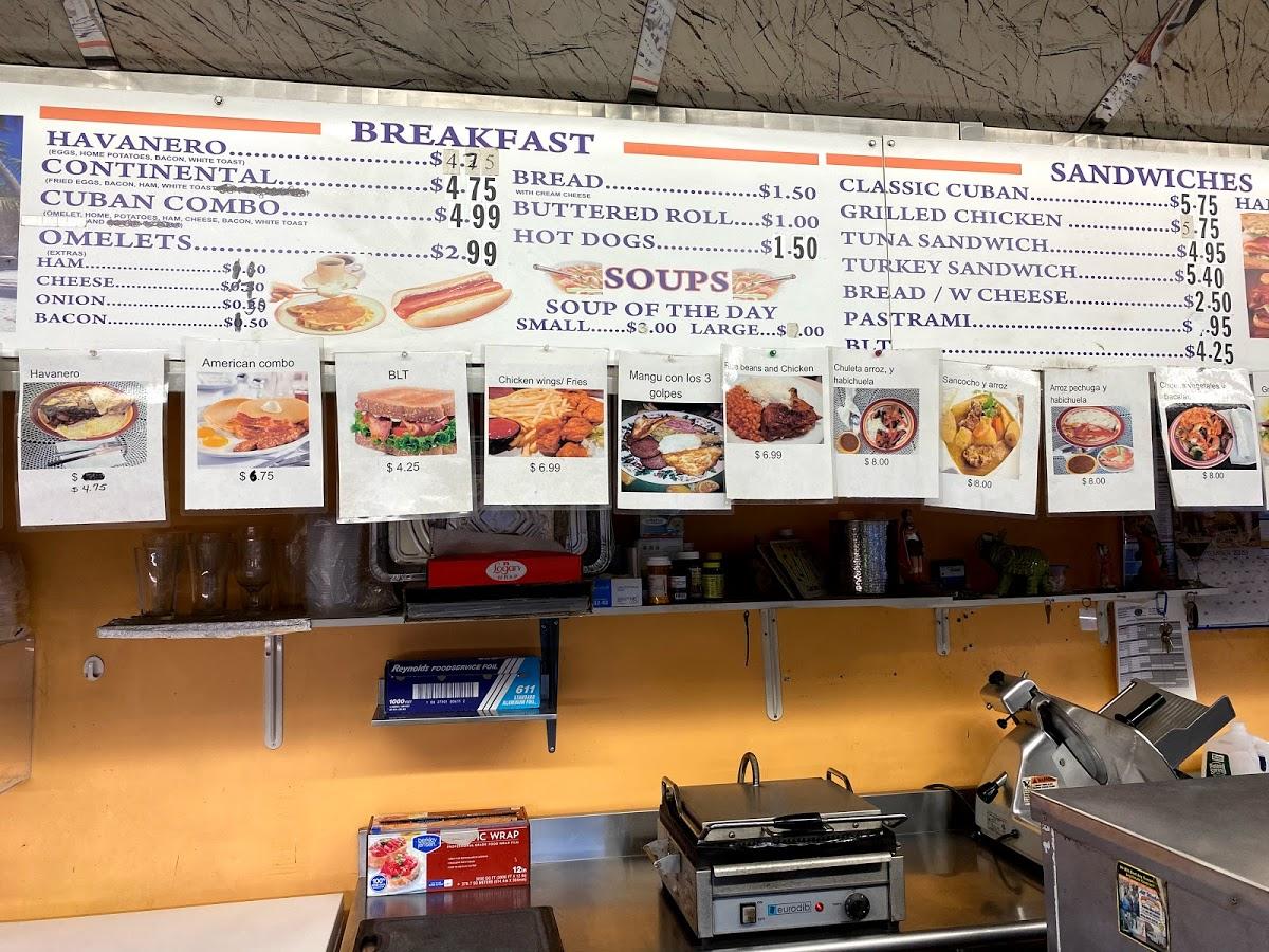 Menu at El Monumento restaurant, Newark