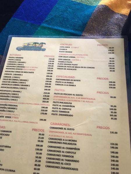 Menu at MARISCOS GUASAVE restaurant, Zapopan, Aracely Souza 5486