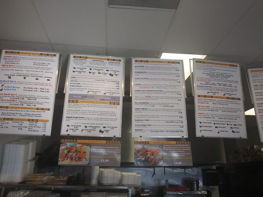 Menu at Sol Azteca Mexican Kitchen restaurant, Mesa