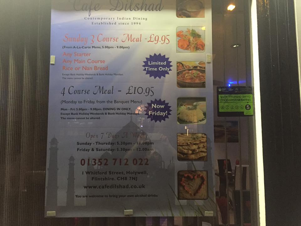 Menu at Bengal Balti fast food, Holywell