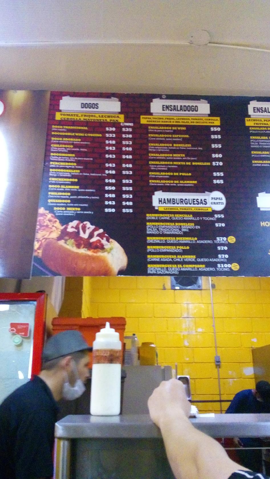 Carta del restaurante Hot Dog's El Compadre, Hermosillo