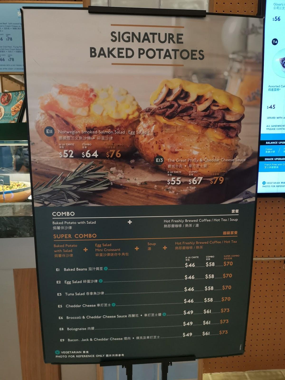Menu at Oliver's Super Sandwiches, Hong Kong, No. L2-13 Level