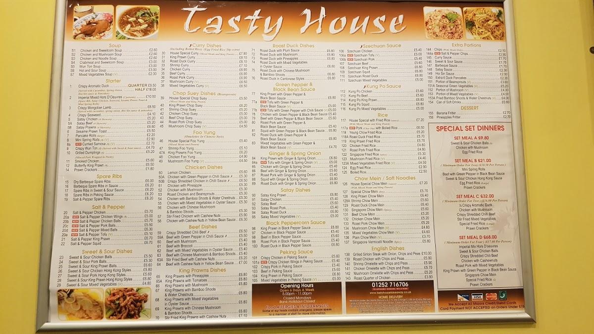 Menu at Tasty House fast food, Farnham