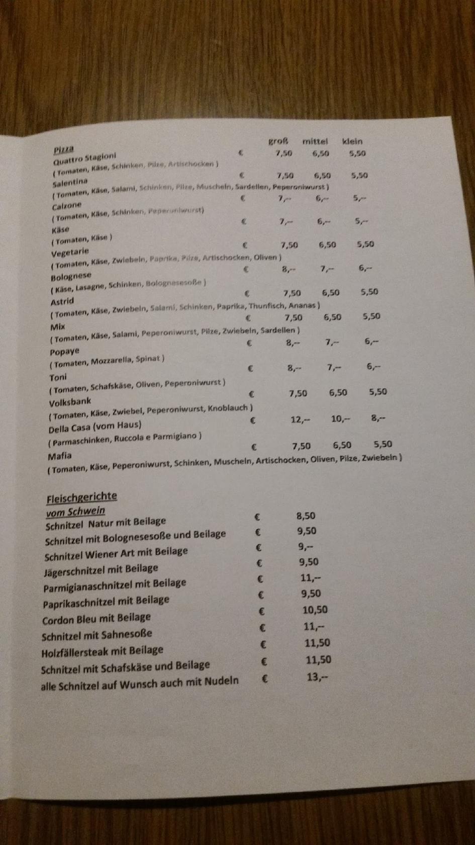 Menu at Zum Stern Da Toni restaurant, Babenhausen