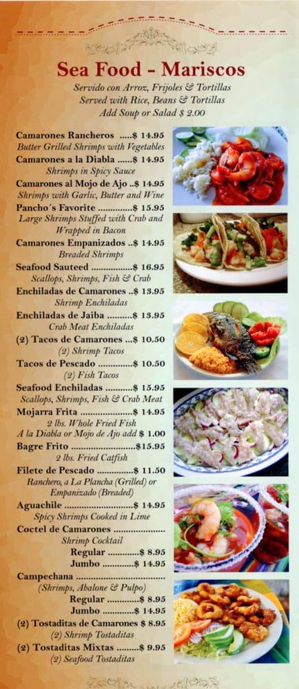 Menu at La Villa restaurant, Anaheim