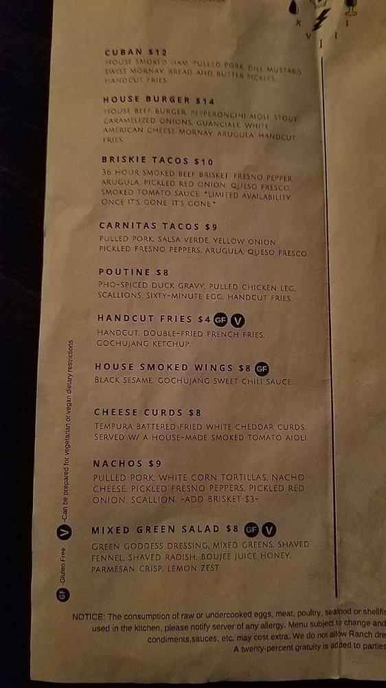 Menu at 18th Street Brewery pub & bar, Hammond, Oakley Ave