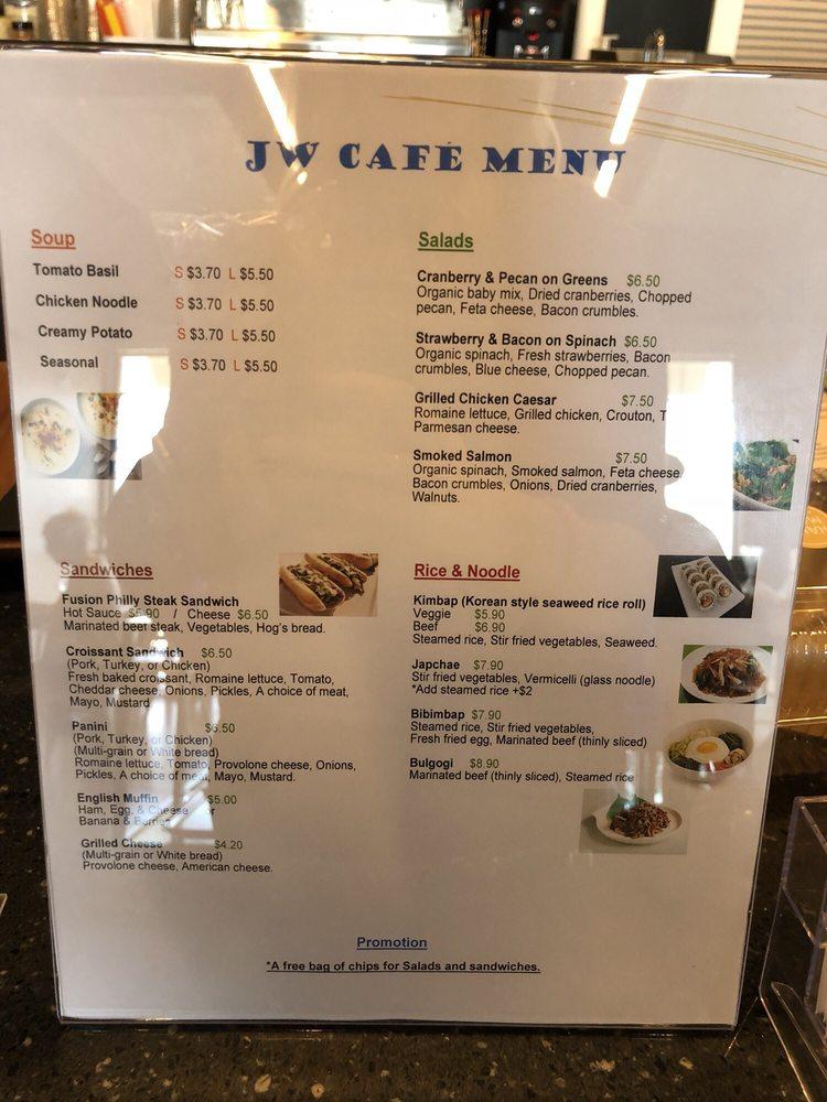 Menu at JW Cafe & Bakery, Louisville