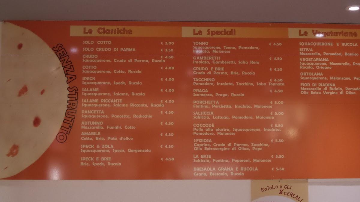 Menu da La Piadineria ristorante, Milano