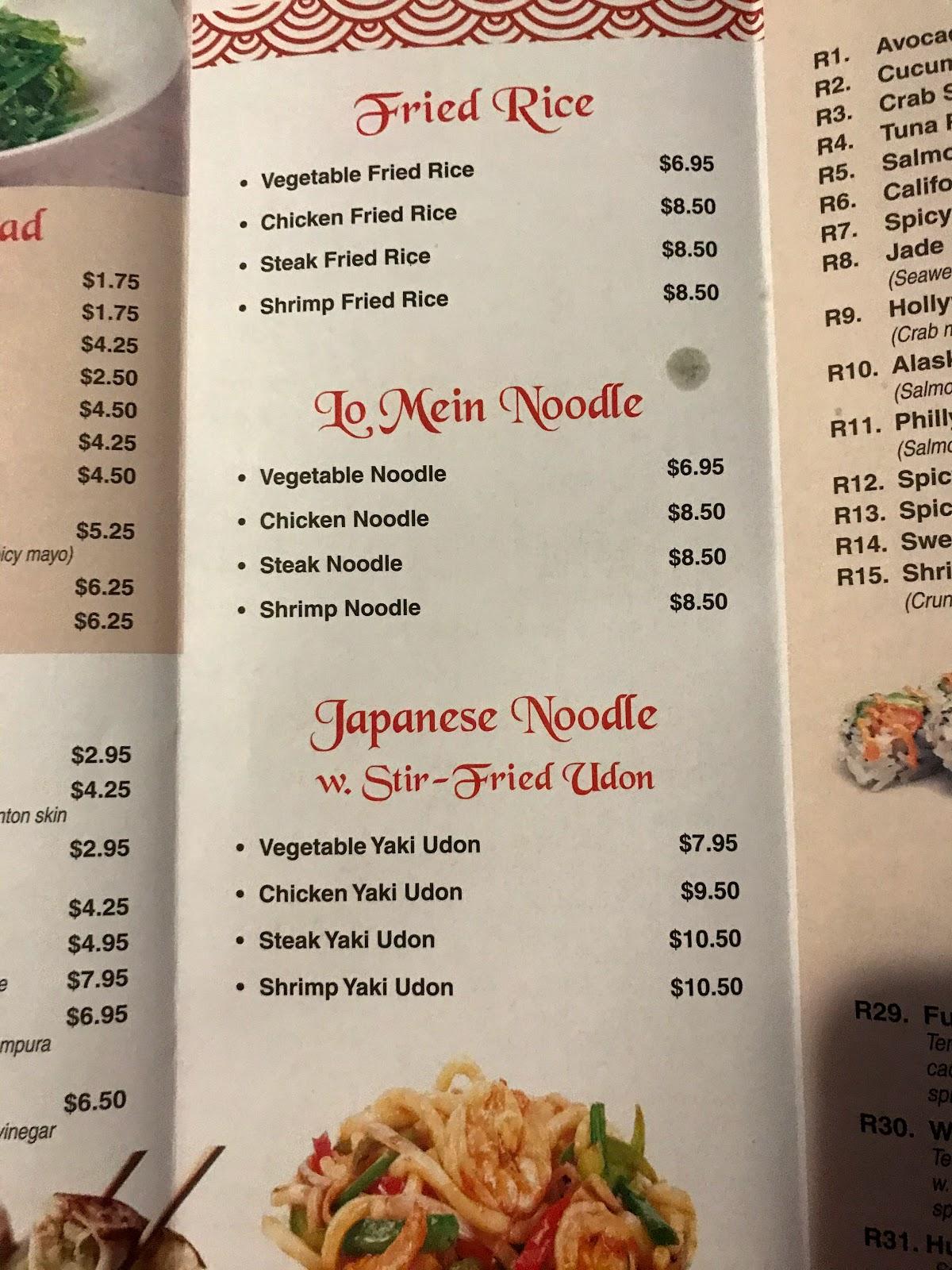 Menu at Fuji Express restaurant, Huntington