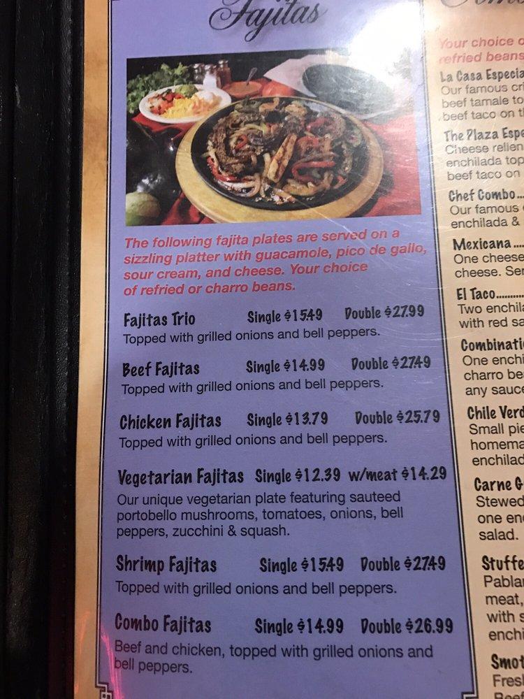 Menu at Plaza Restaurant & Bar, Amarillo