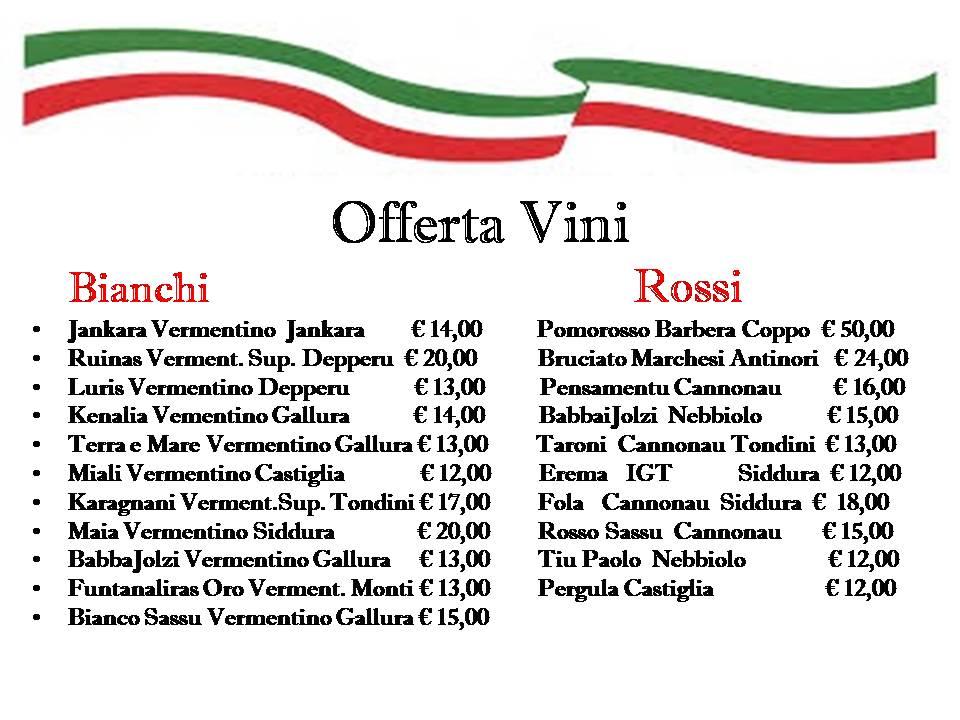 Menu at Ristorante Hotel Il Melograno, Nuchis