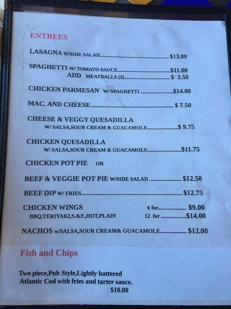 Menu at The Galley restaurant, Shawnigan Lake
