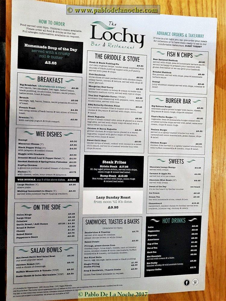 Menu at The Lochy pub & bar, Fort William
