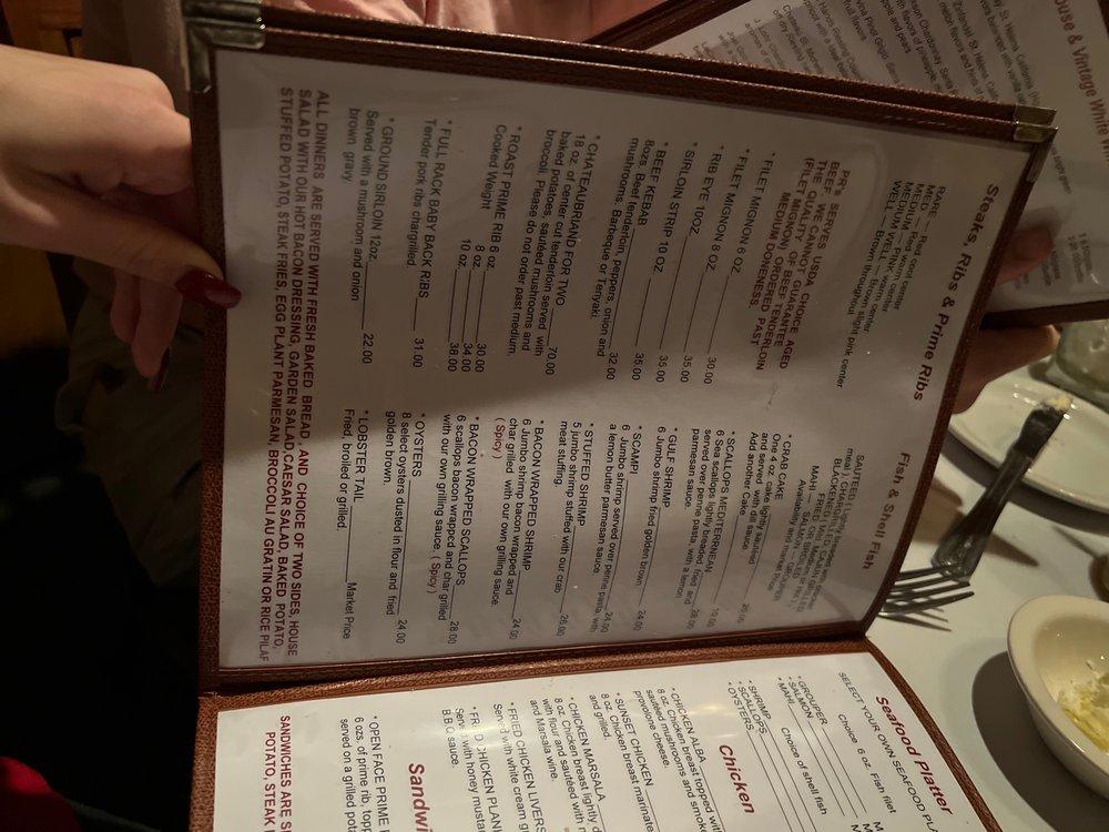 Menu at Poor Richard's Restaurant, Gainesville