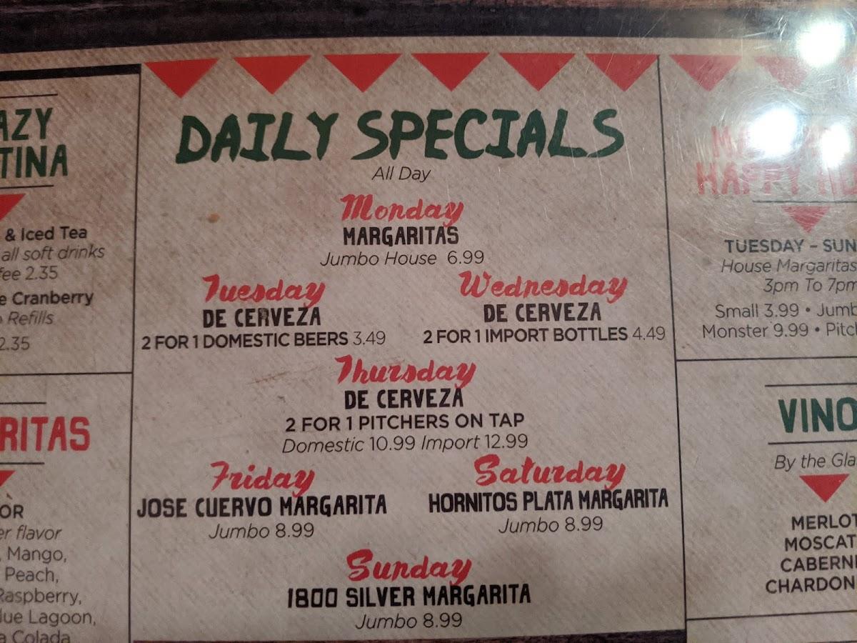 Menu at Crazy Cactus restaurant, Olive Branch