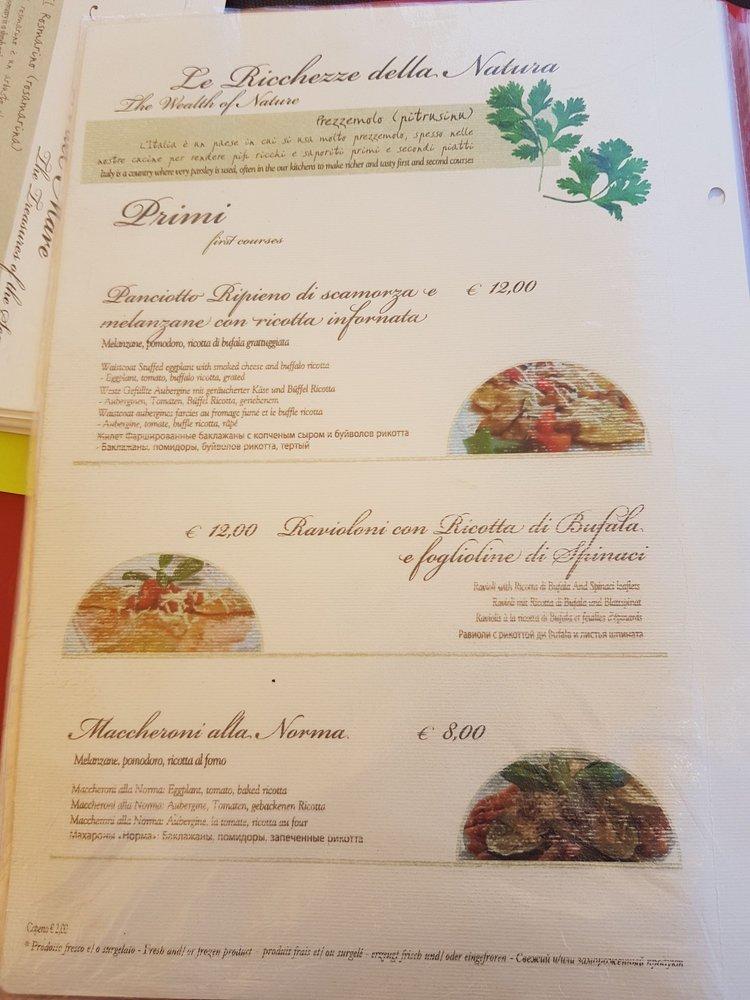 Menu at La Taverna Dell'Etna restaurant, Castelmola