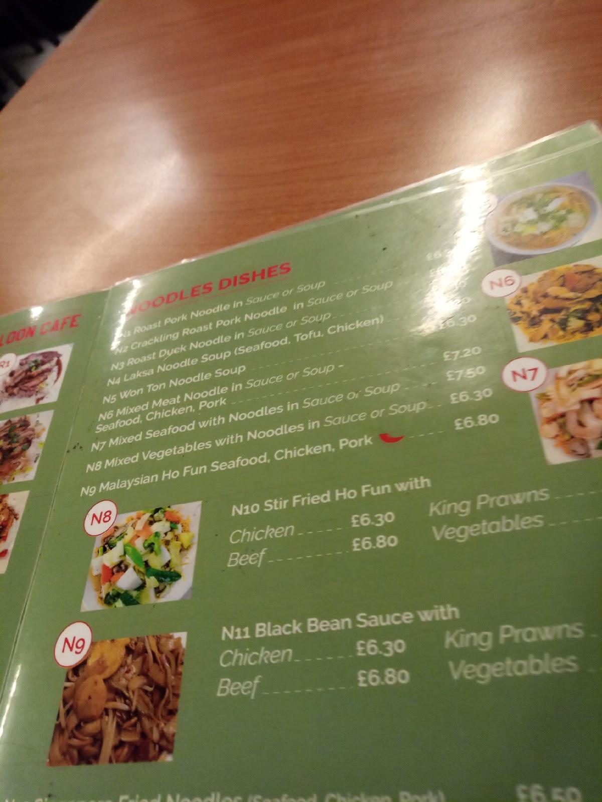 Menu at Wing Loon Cafe, London