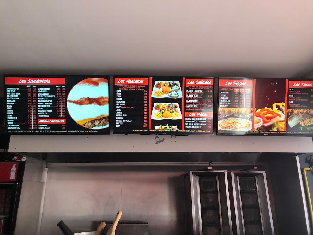 Menu au Kebab D'or restaurant, Béthune