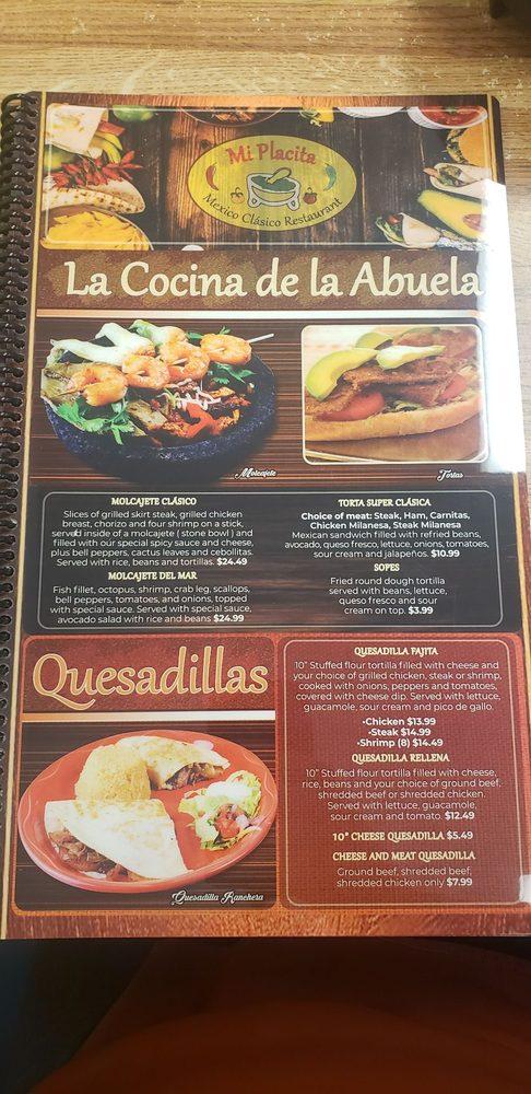 Menu at Mi Placita steakhouse, Loves Park