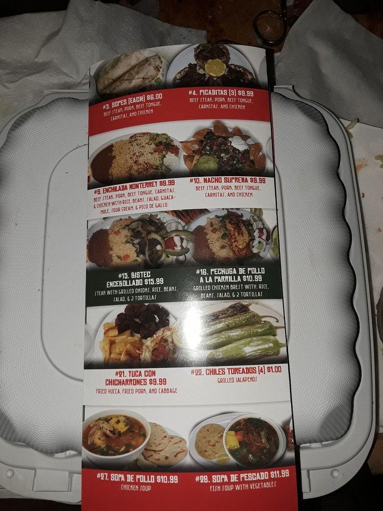 Menu at Pollo Tipico restaurant, Lanham