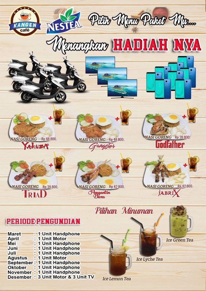 Menu at Kangen Cafe, Batam, Batam City Square (BCS) Mall