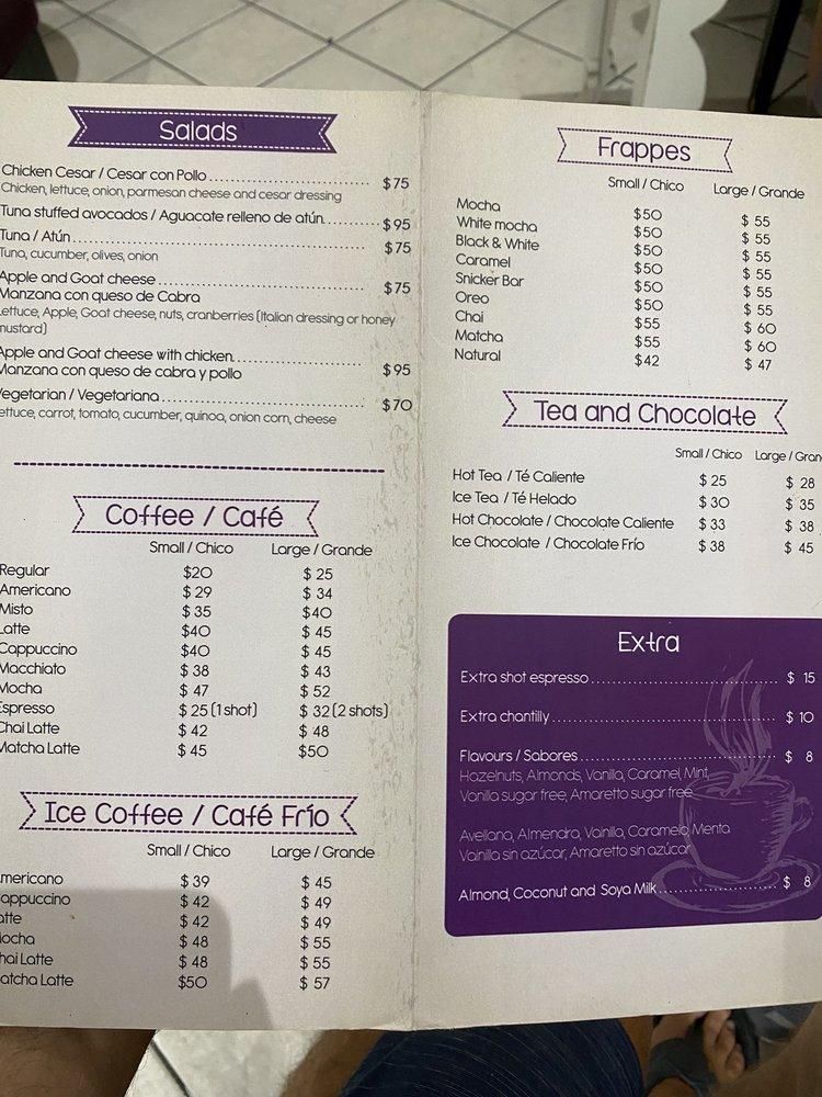 Menu at The Coffee Cup cafe, Puerto Vallarta, C. Rodolfo Gómez 146-Int. A