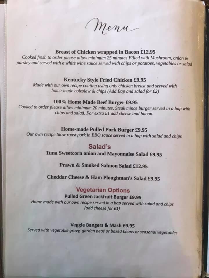 Menu at The White Horse pub & bar, Arlesey