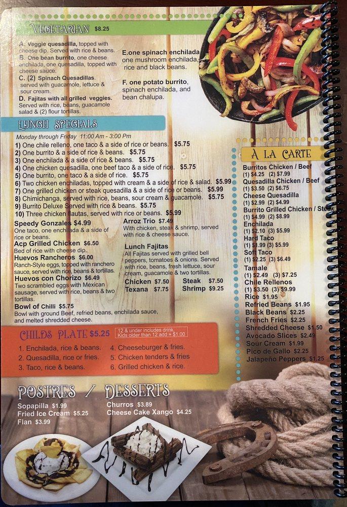 Menu at 3 Hermanos Mexican Grill restaurant, Maiden