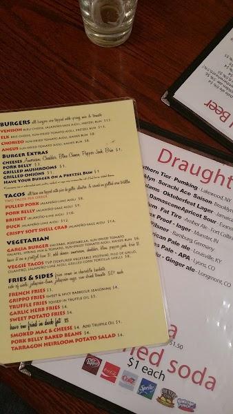 Menu at Hammerheads restaurant, Louisville, 921 Swan St
