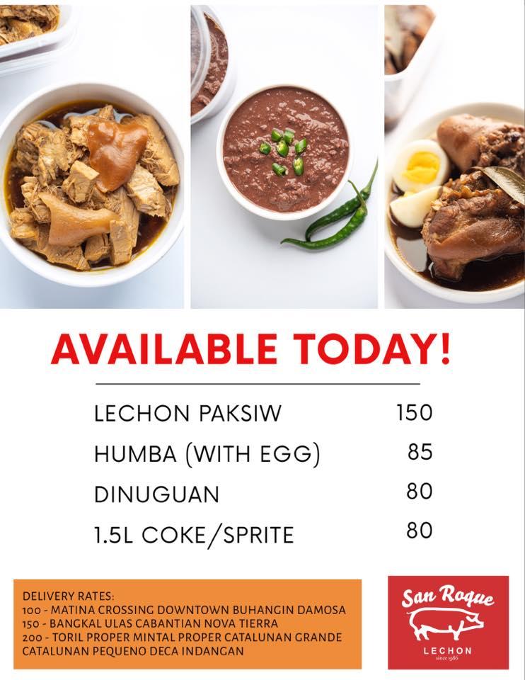 Menu at San Roque Lechon House restaurant, Davao City, Sammy uy ...