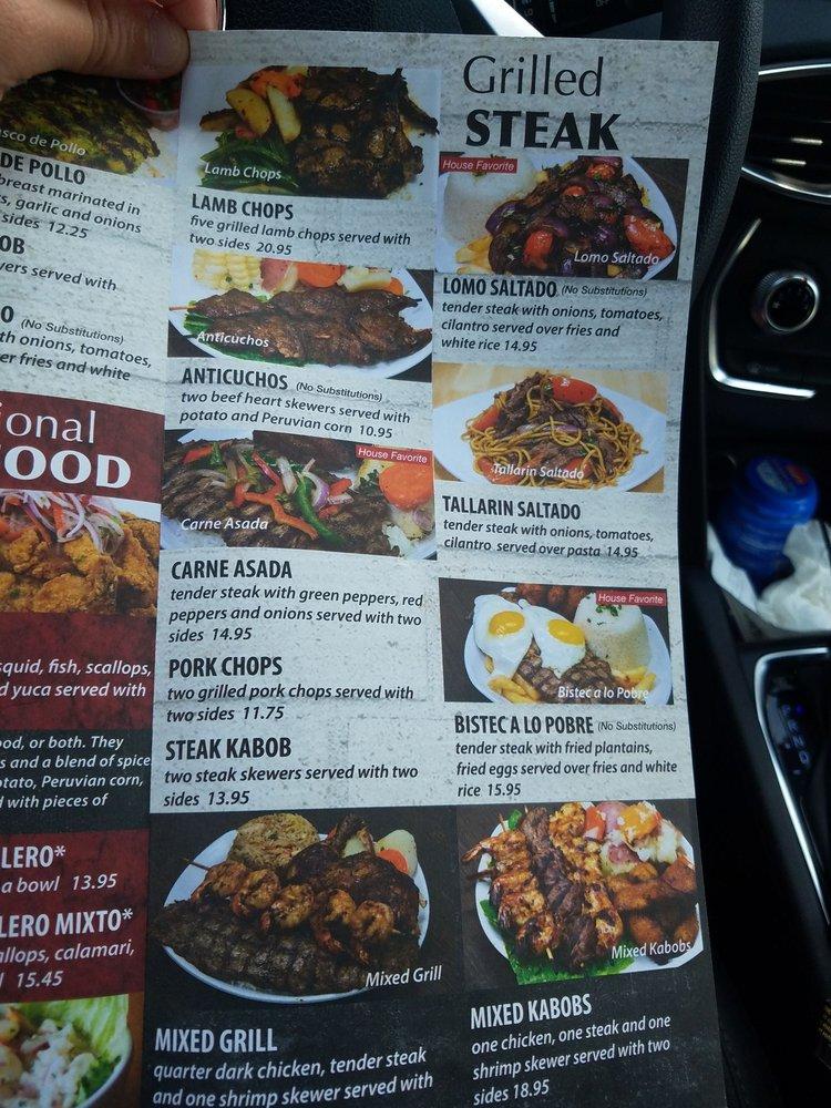 Menu at Miski Peruvian Charbroiled Chicken restaurant, Crofton