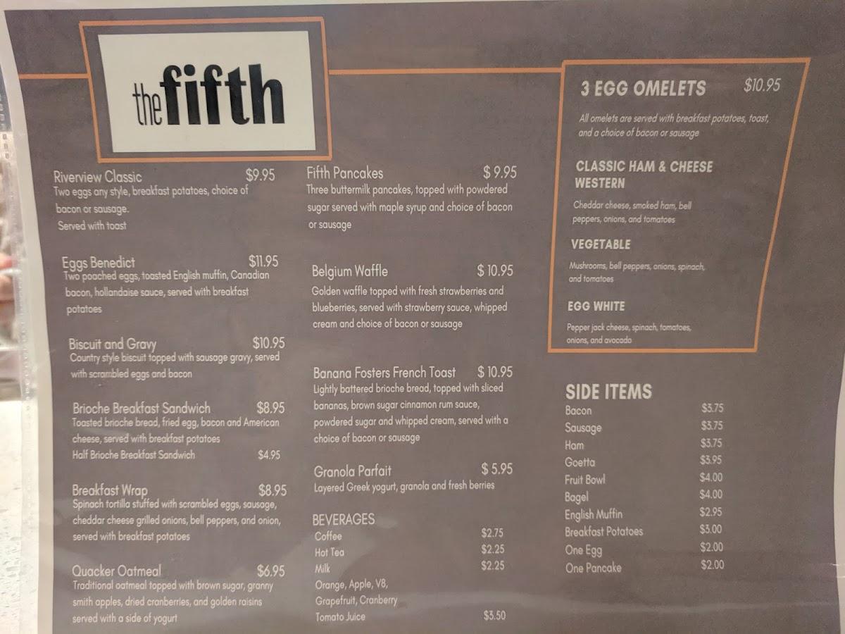 Menu at The Fifth Lounge pub & bar, Covington