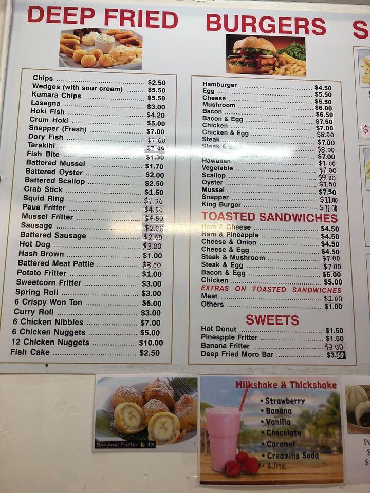 Menu at Whau Valley Fish & Chips and Chinese Takeaway Shop restaurant ...