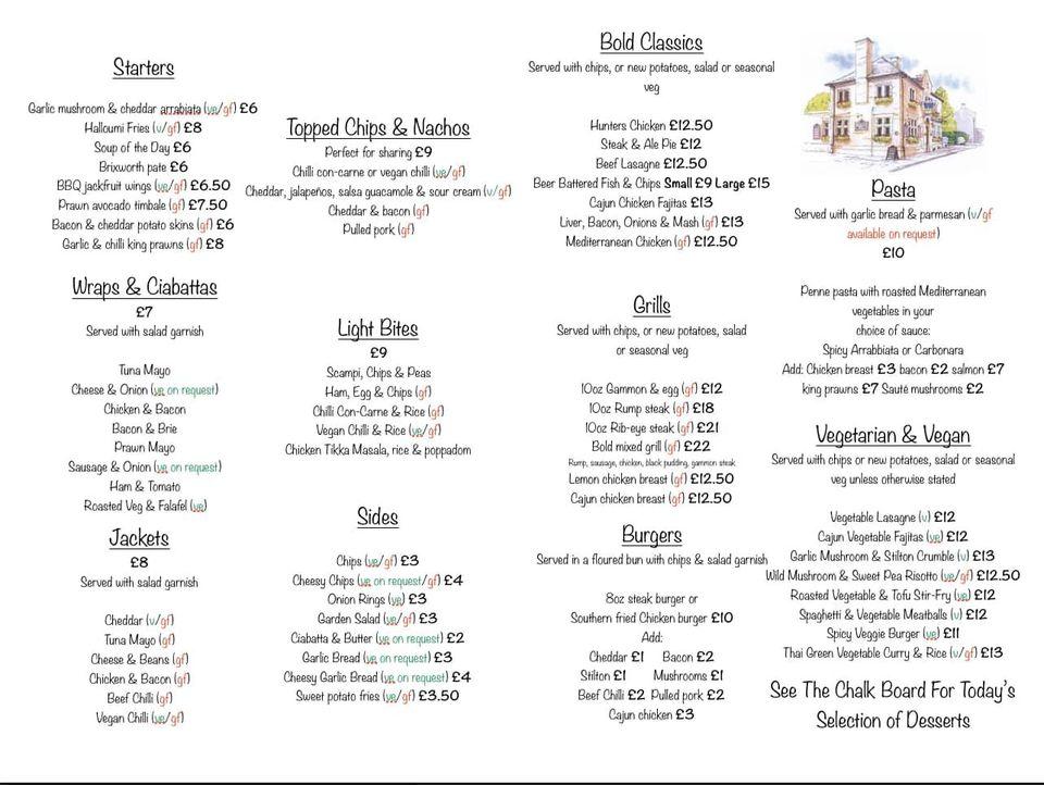 Menu at The Bold Dragoon and Restaurant 48, Northampton