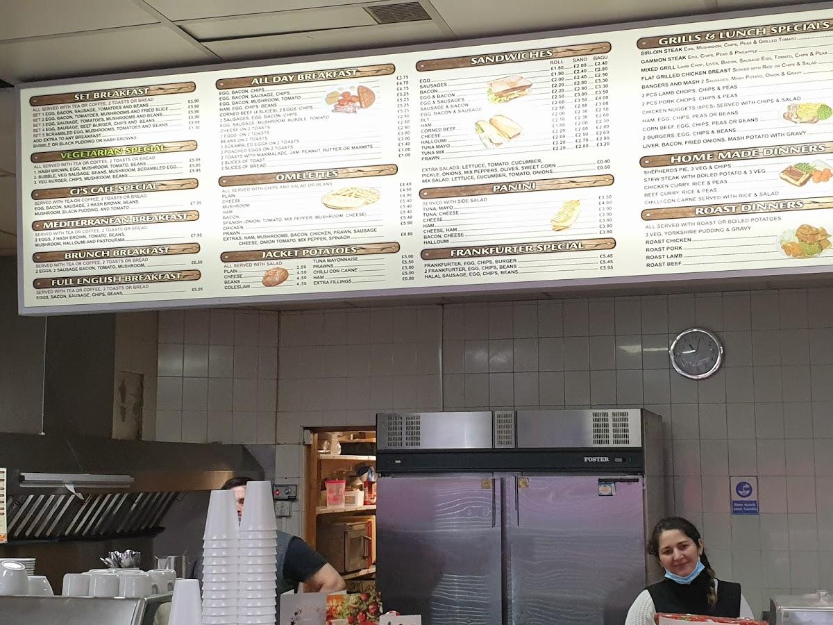 Menu at BABA G'S CAFE, Dagenham, 2 Rowallen Pde/Green La